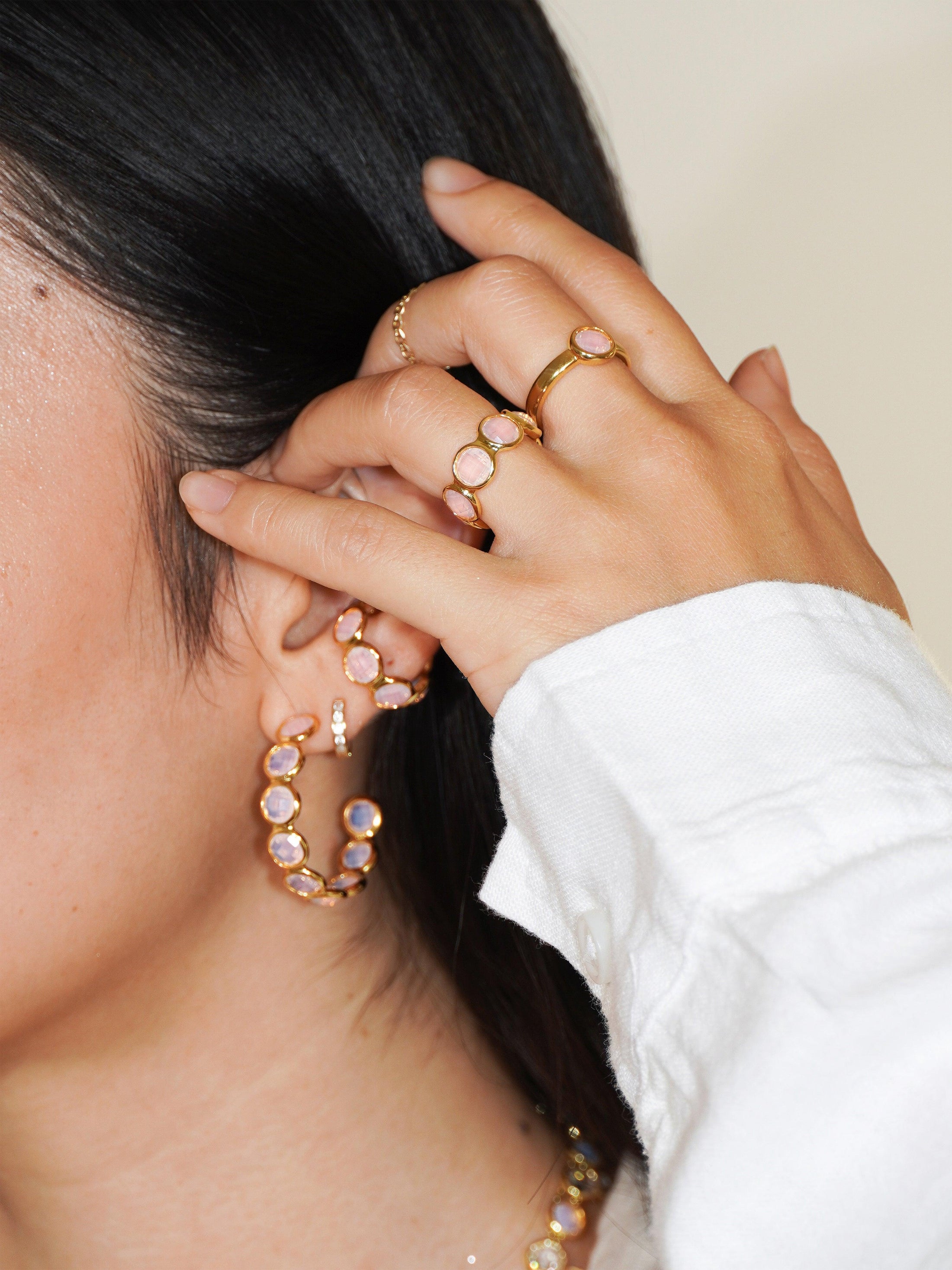 Blush Opal Ear Cuff / Ring – Work Piece